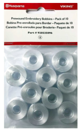 Husqvarna Viking Premium Prewound Bobbins White - Pack of 10 (8, 9)